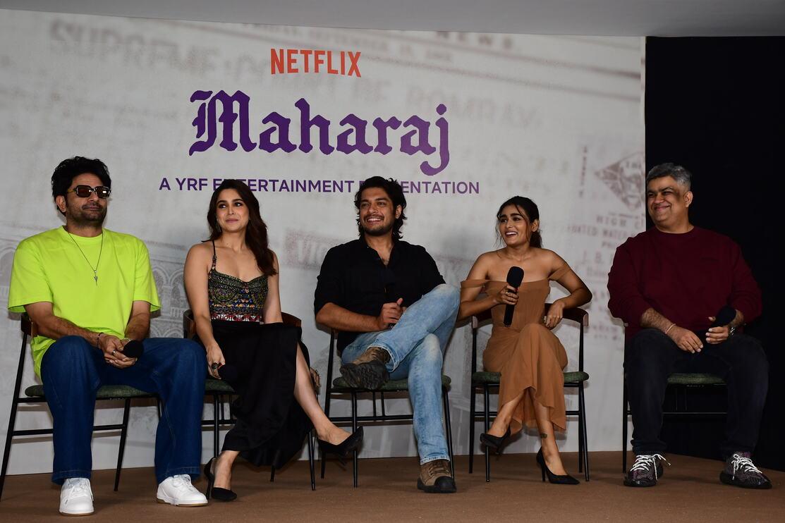 Press conference of 'Maharaj' with cast Junaid Khan, Jaideep Ahlawat ...